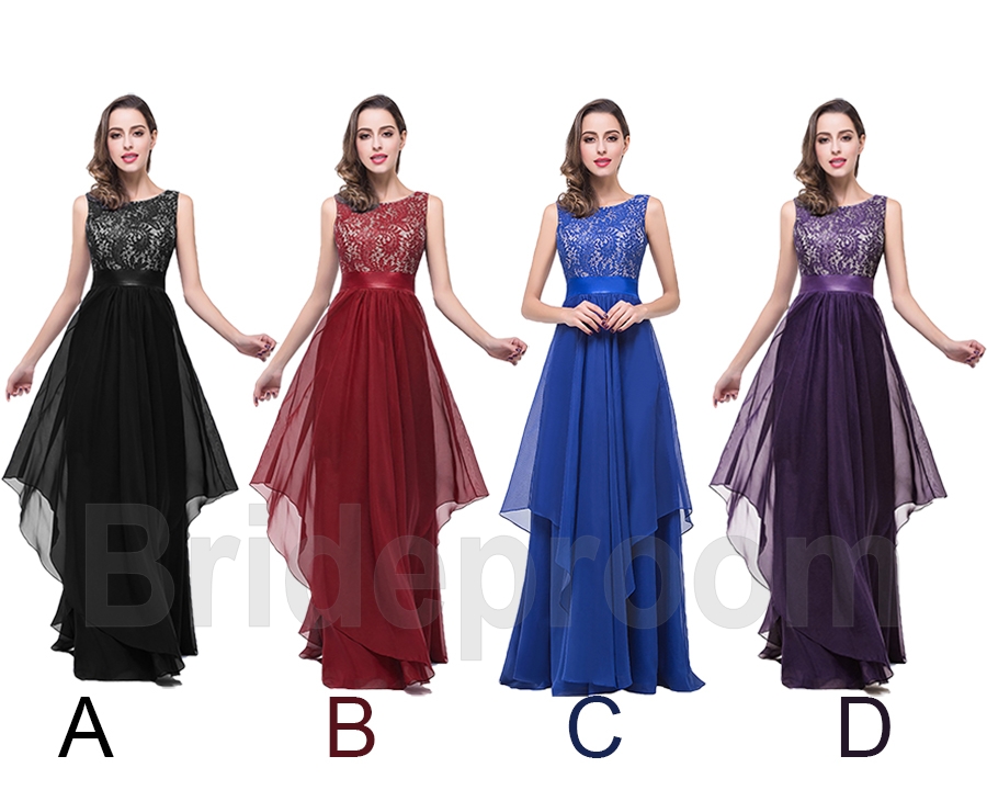 Elegant A Line Chiffon Long Royal Blue Prom Dresses Formal Evening Gowns On Luulla